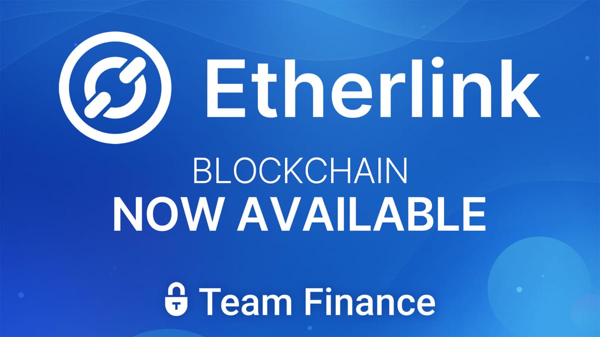 Etherlink Integrated into Team Finance Token Services