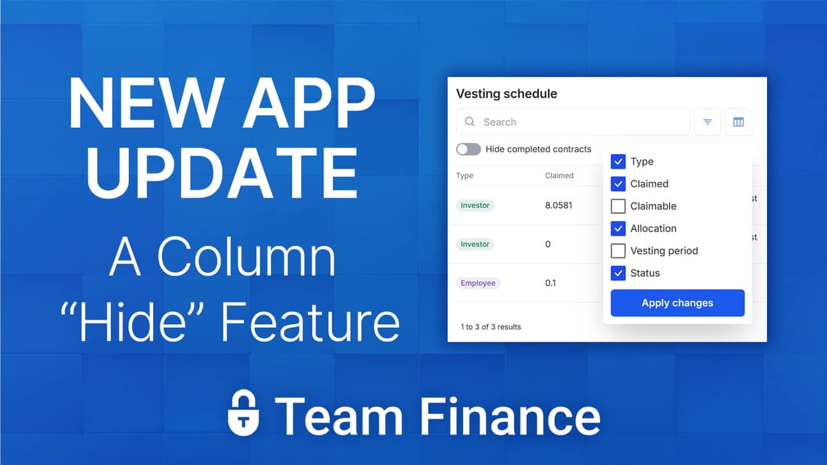 Easier token management with the new columns feature in the app