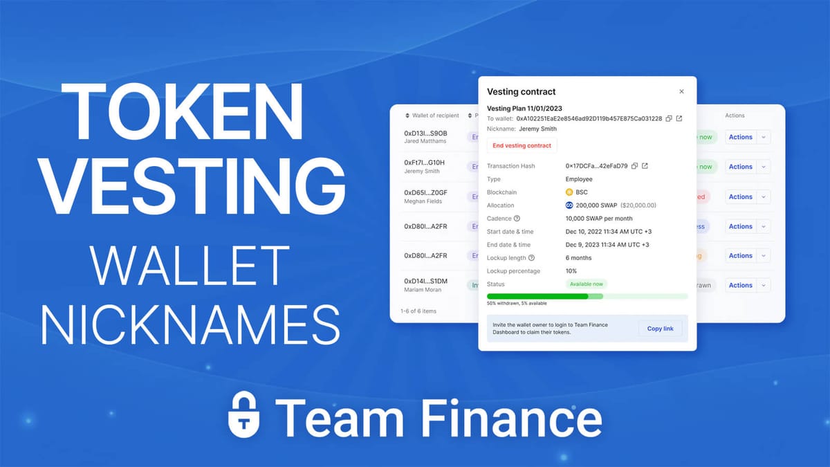 Manage your Token Vesting Schedules - With Wallet Nicknames