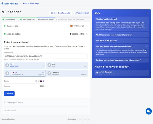 How to send tokens to multiple accounts in bulk - Tutorial